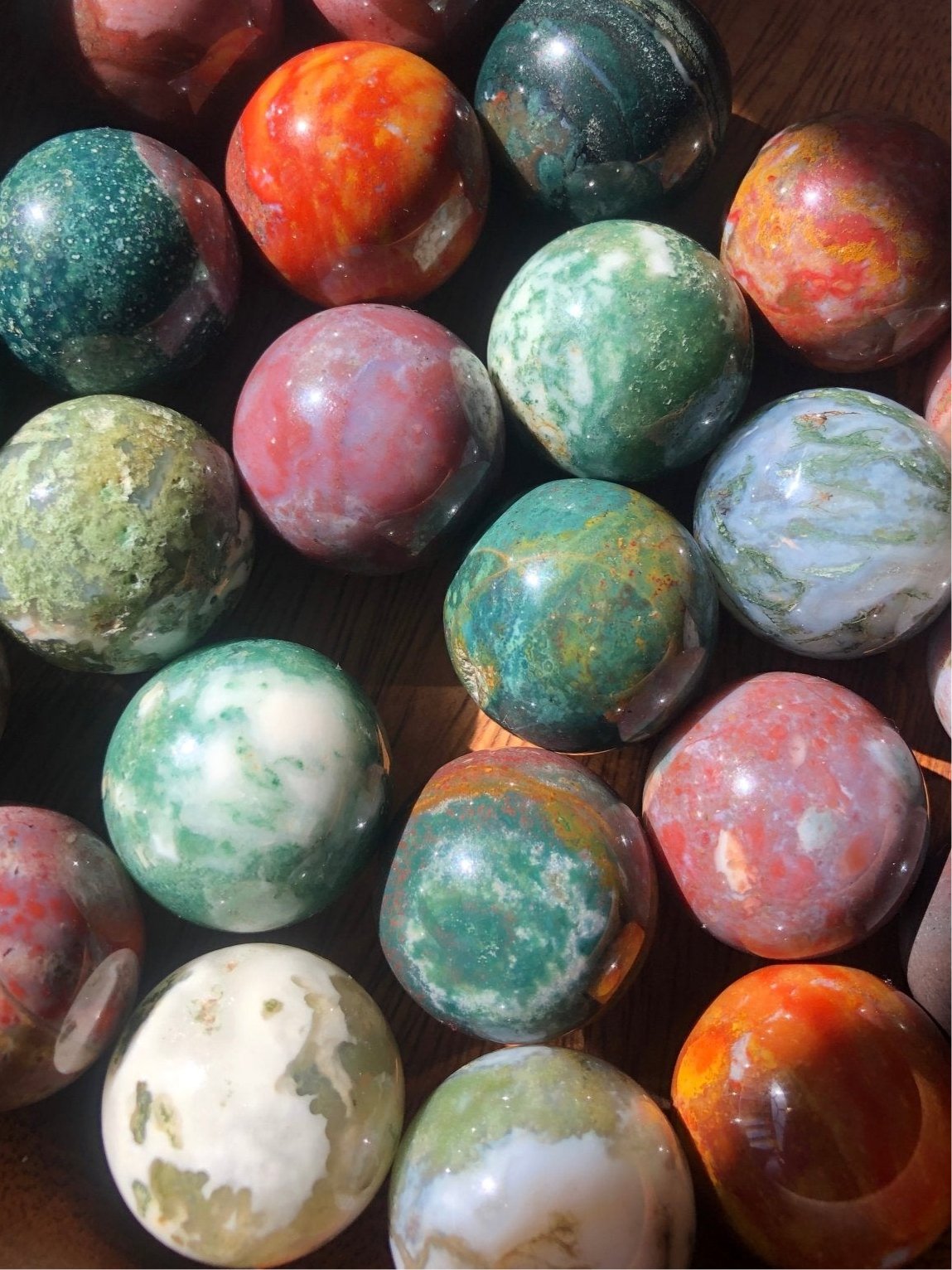 Ocean Jasper Mini Sphere – 1” (Single or Bundle of 3) – Emerald ...
